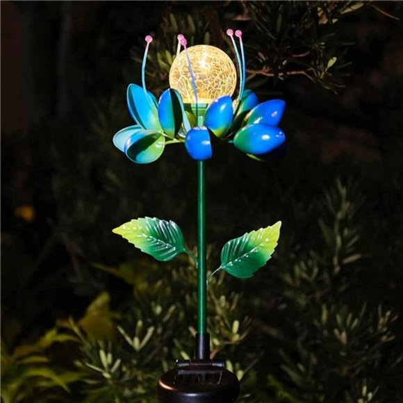 Accents | Solar Metal Flower Stake Lights Decor Garden Stakes Garden ...